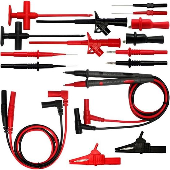 Automotive 9-In-1 Silicone Test Leads Kit Insulation Piercing Test Clip ...