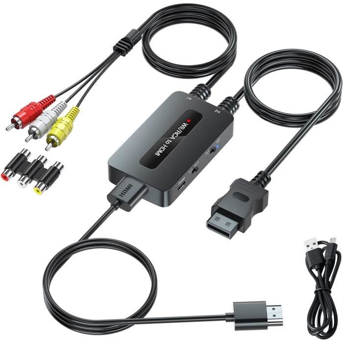 Convertisseur 2 en 1 RCA-Wii vers HDMI double mode, prend en charge le ...