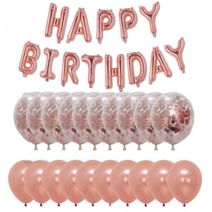 1 ensemble de ballons décoratifs joyeux anniversaire ~rose gold set ...