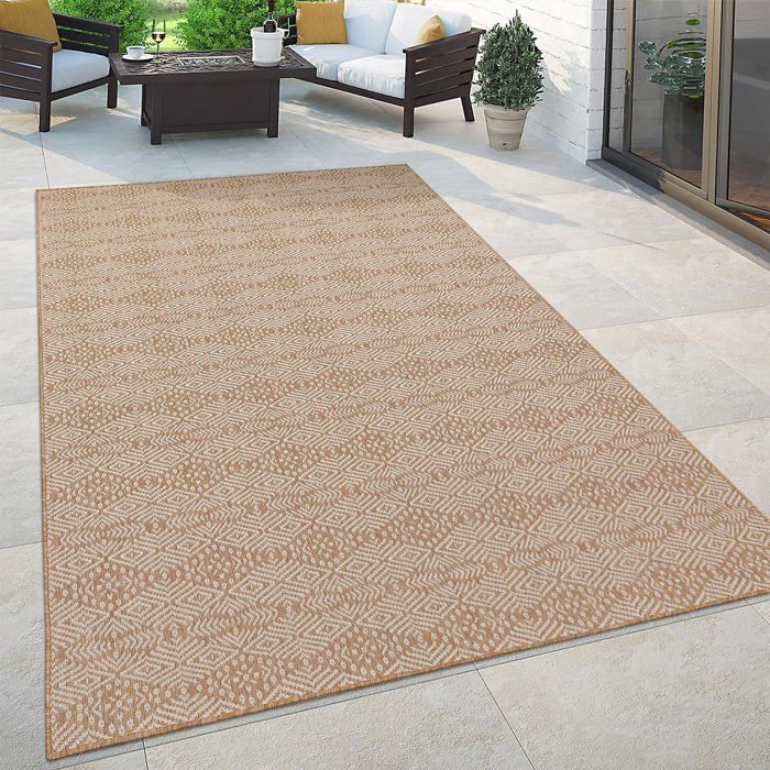 Tapis Intérieur Et Extérieur Balcon Terrasse Cuisine Boho Moderne Oriental, Dimension:60X100 Cm ...