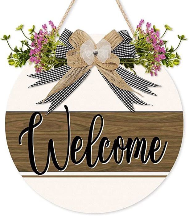 Panneau De Bienvenue Porte D'Entrée,Panneau De Bienvenue Bois Rustique ...