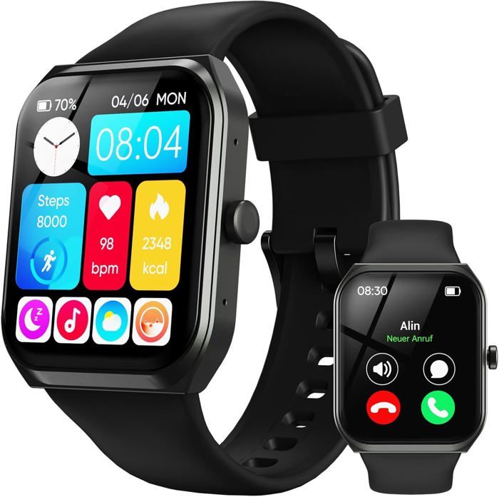 Montre Connectée Homme Femme - 1,91" LCD Touchscreen Smartwatch avec ...