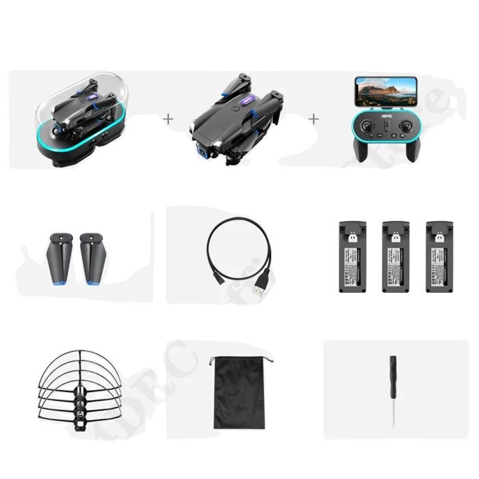 Drone Mini 4DRC V20, Double Caméra, 3 Batteries, 4K double-Black-3B ...