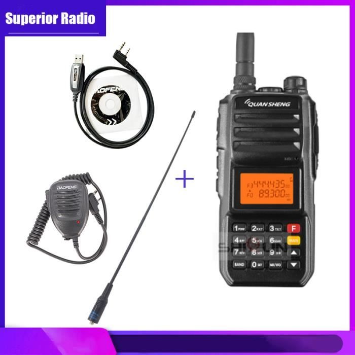 771-mic-Câble-walkie-talkie TG-UV2 Plus 10W, longue portée 10 KM, 4000mah, Radio 10 KM vhf uhf ...