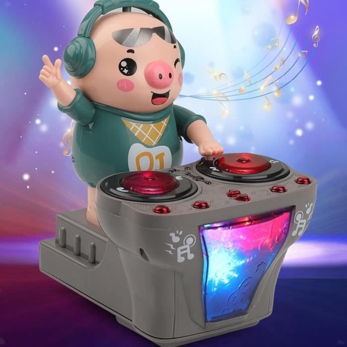 Jouet musical - DJ - Cochon dansant - Lumières colorées - Pour enfants ...