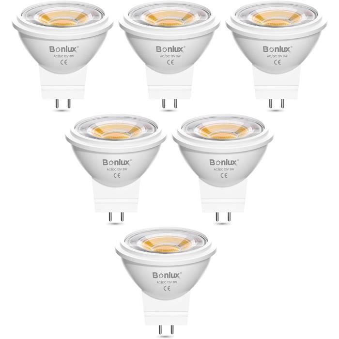 Ampoule LED 12V 3W GU4 Reflektor LED MR11 Spot LED Blanc Chaud 3000K GU4 Bi-Pin 35MM 270LM ...