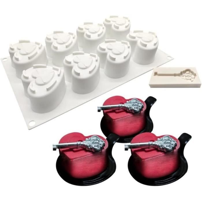 Moulle Silicone Coeur 3D, Moule de Cuisson en Forme de Diamant Coeur ...