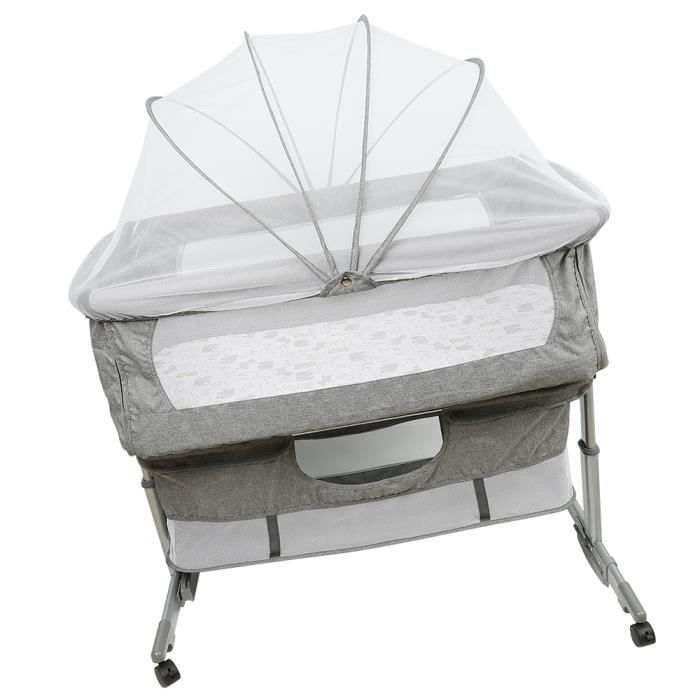 2 en 1 Berceau Cododo Bébé Lit d'Appoint Hauteur Réglables, 93*57*71 ...