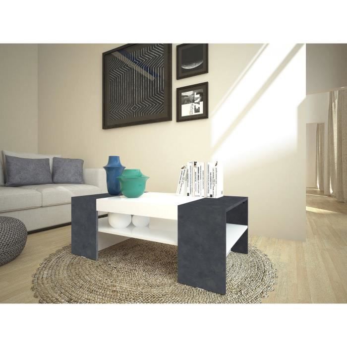 Dmora Table basse, Made in Italy, table de salon, 110x60h40 cm, blanc ...