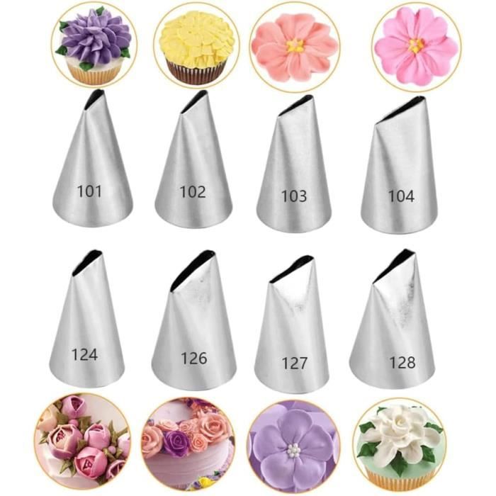 Douilles À Pâtisserie En Acier Inoxydable, 8 Pièces, Décoration De ...