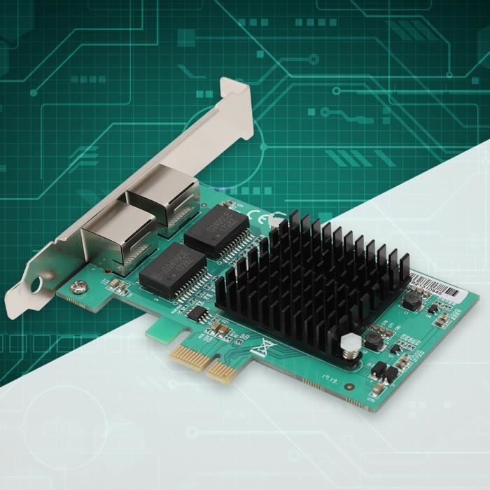ROM Carte Réseau Network Card, Pci-E 1X Gigabit Ethernet Server Computer Network Card For Intel ...