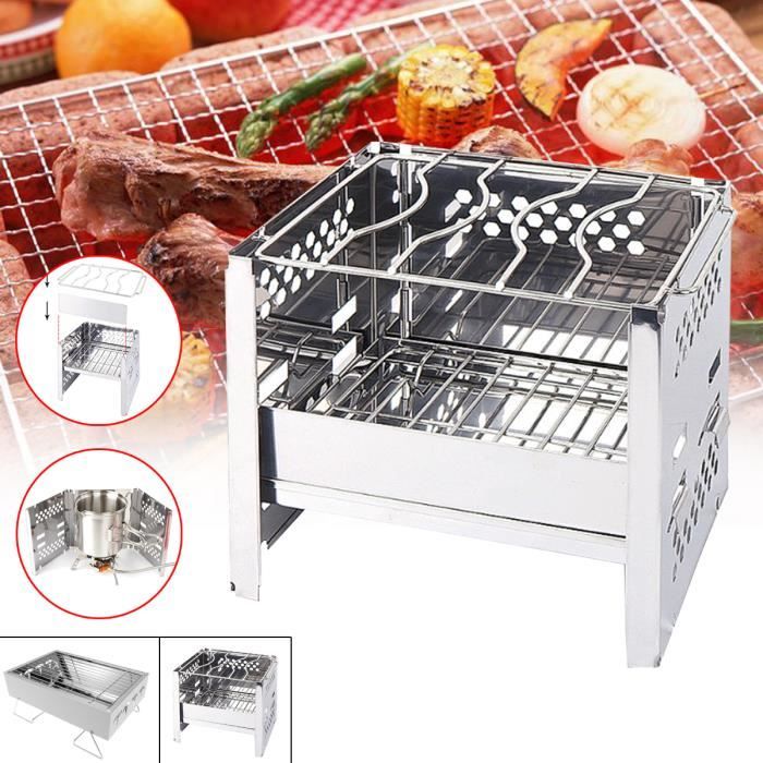 TEMPSA Mini Barbecue A Charbon BBQ Grill Pliante acier inoxydable 20.5 X 15.5 X 29CM - Cdiscount ...