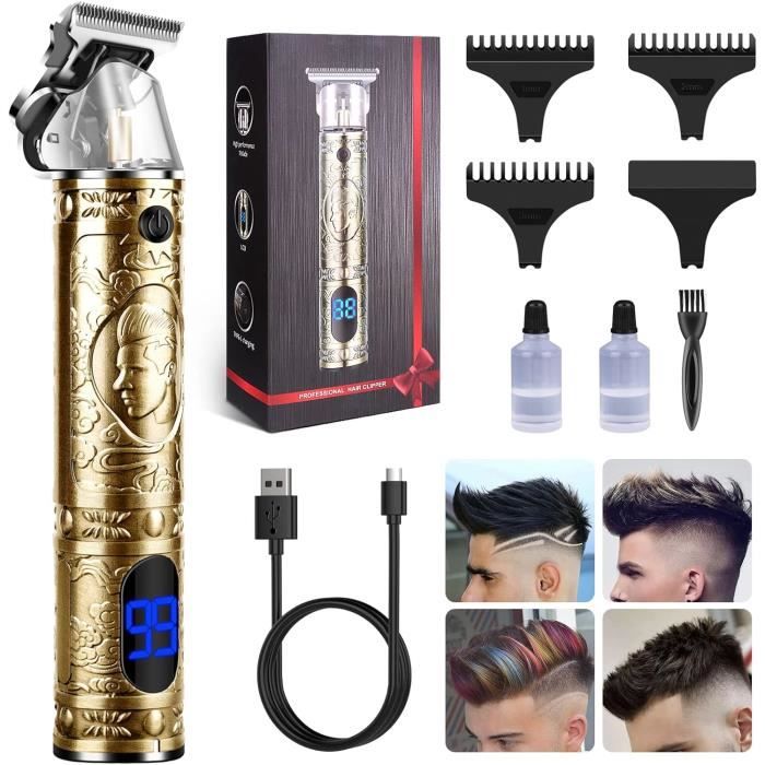 Tondeuse Cheveux Hommes, Tondeuse Barbe Et Cheveux Sans Fil Et Haute Précision, Professionnelle ...