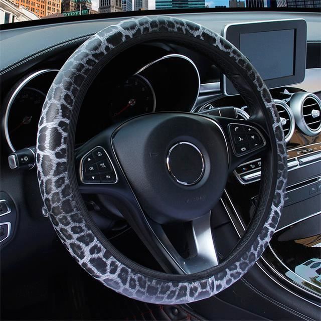 COUVRE-VOLANT,GRAY--Couverture de volant de voiture en Polyester ...