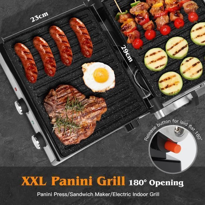 Aigostar Grill Electrique, Gril Viande et Panini, Revtement Antiadhsif ...