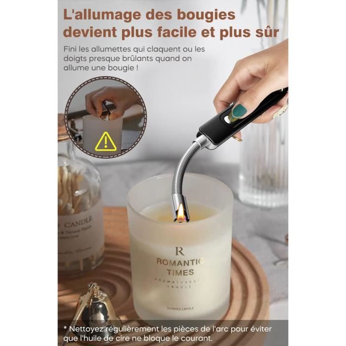 Briquet Electrique, Allume Bougies Rechargeable USB Allume Feu ...