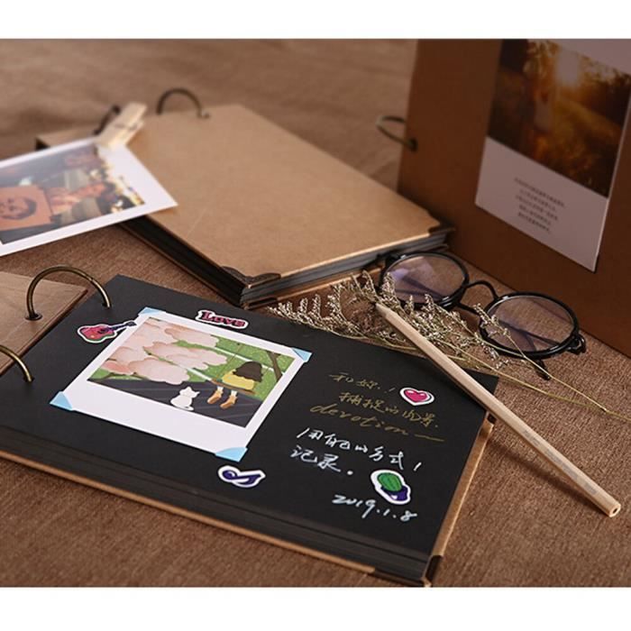 M - Dépliant personnalisé en papier Kraft, carton noir, fait à la main ...