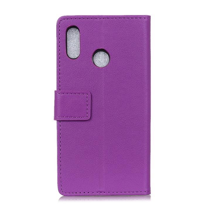 Coque Wiko View2, Pourpre Cass Texture Folio Housse à Rabat Pochette ...