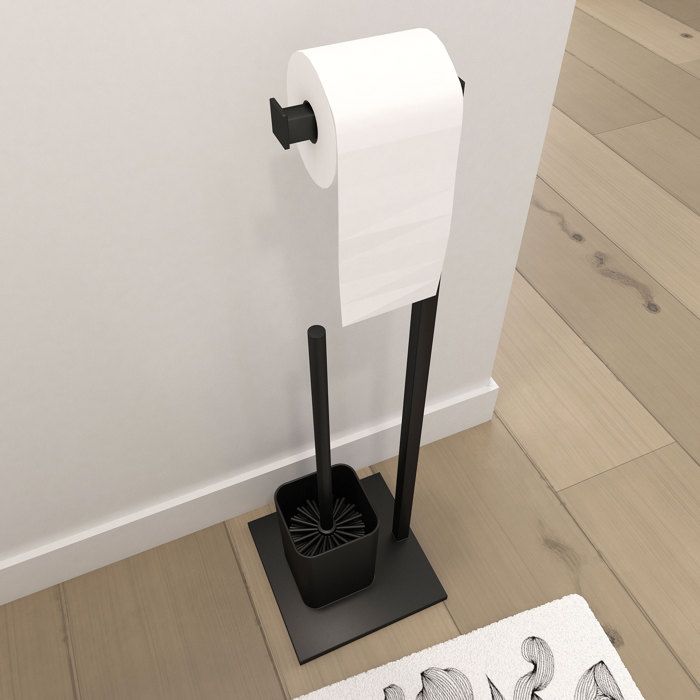 Brosse WC noir mat avec socle - CUBY WC - Cdiscount Bricolage