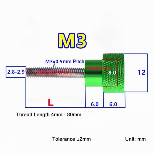 VIS,M3-6mm-Purple--Vis à tête moletée métrique M3 en aluminium anodisé ...