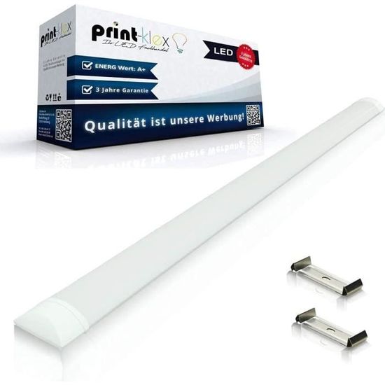 Lot de 4 tubes fluorescents LED ultra fins 60 cm 10 W 3000 K – Blanc ...