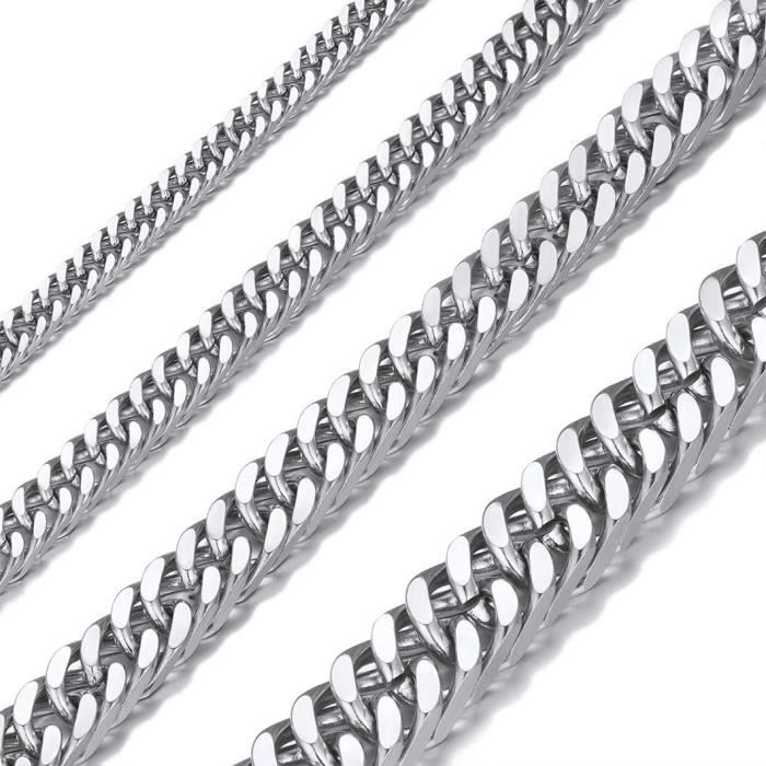 Chaîne Cubaine Homme Femme Garçon Acier Inoxydable Collier Chaines ...