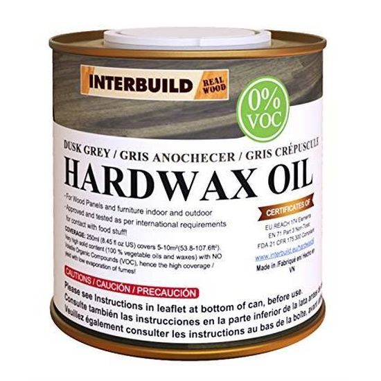 INTERBUILD HARDWAX Oil sans danger pour la nourriture Zero VOC (GRIS ...