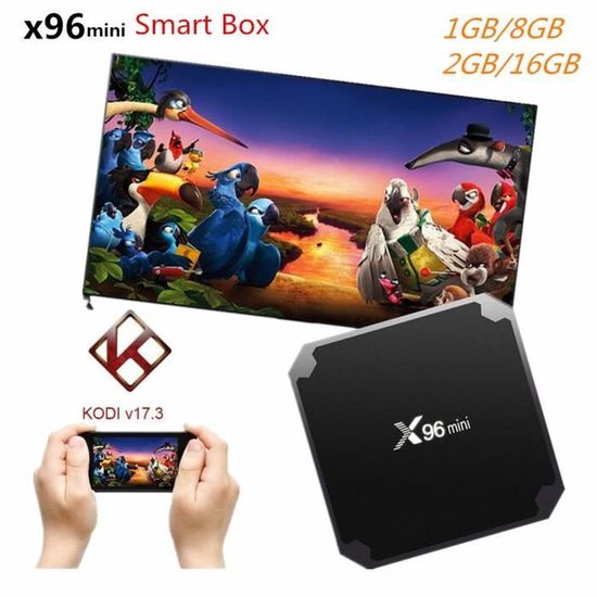 X96 mini Android 7.1 TV Box 2Go 16Go Smart TV Box Amlogic S905W Quad Core Suppot H.265 UHD 4K 2 ...