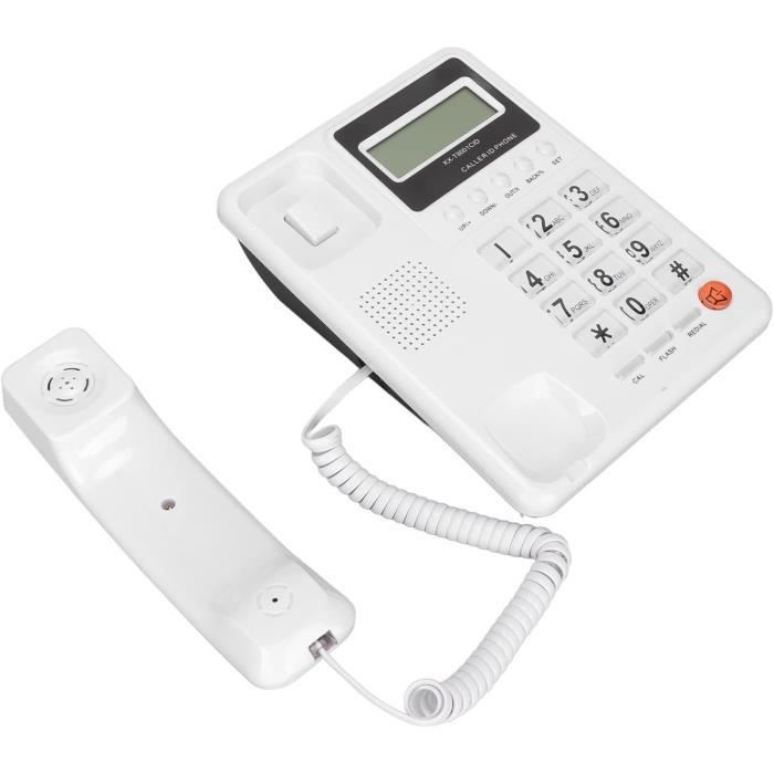 Téléphone Filaire Fixe de Bureau, Fonction de Recomposition FSK DTMF, Téléphone Filaire avec ...