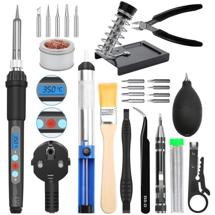 N Fer à Souder Kit , Fer à Souder Set 220V 60W à Souder, Température Réglable 200~480°C , 5pcs ...