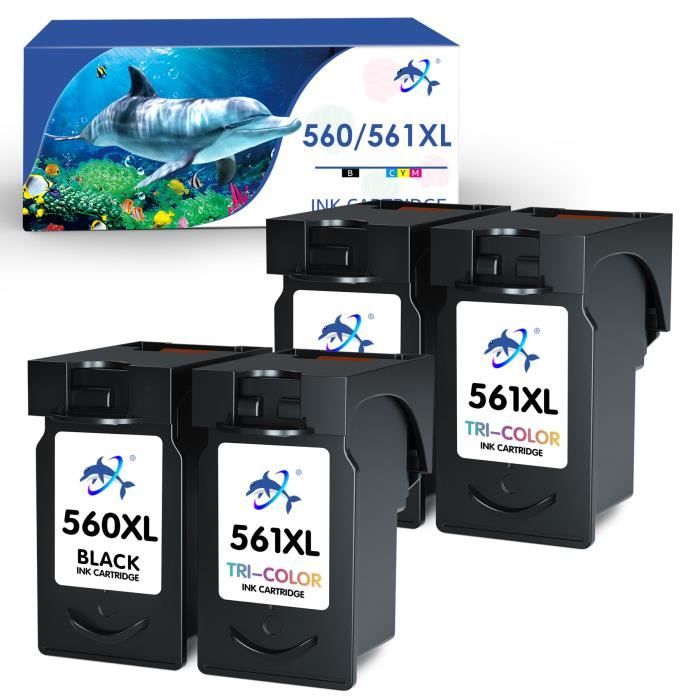 FINEST-4U 560XL 561XL 4 Cartouche d'encre pour Canon PG-560XL CL-561XL ...