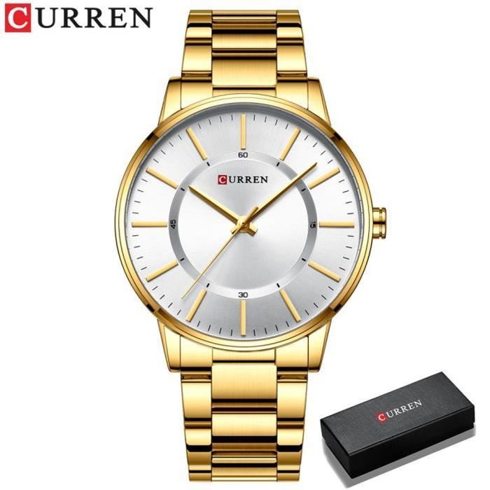 MONTRE BRACELET CURREN montre à Quartz pour hommes classique fine en ...