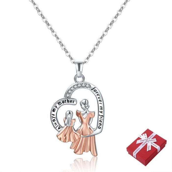 Collier Maman Cadeaux Mère Fille Amour Coeur Pendentif Collier Bijoux ...