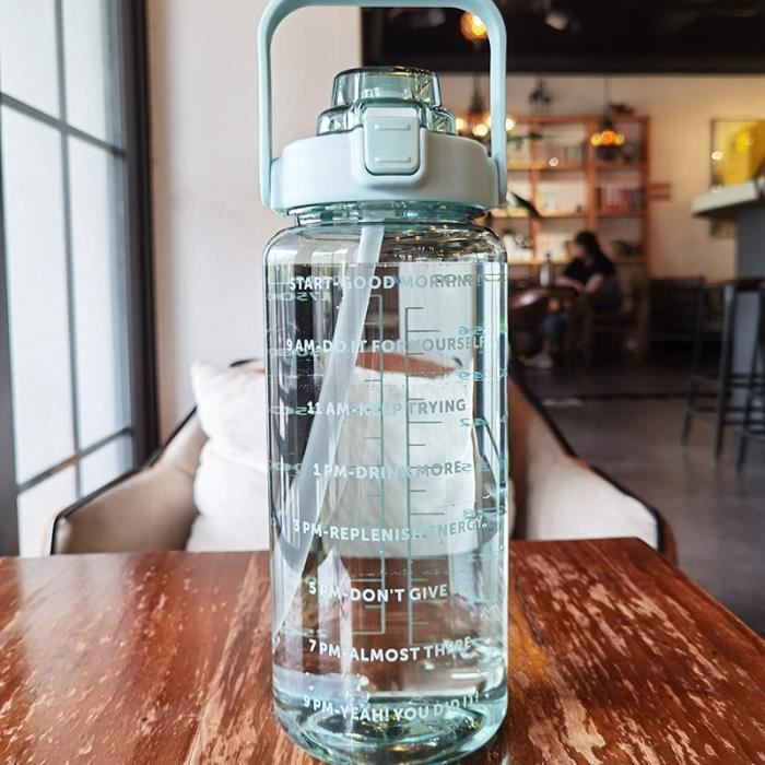 Gourde,Grande bouteille d'eau de 2 L avec paille pour femme, grande ...