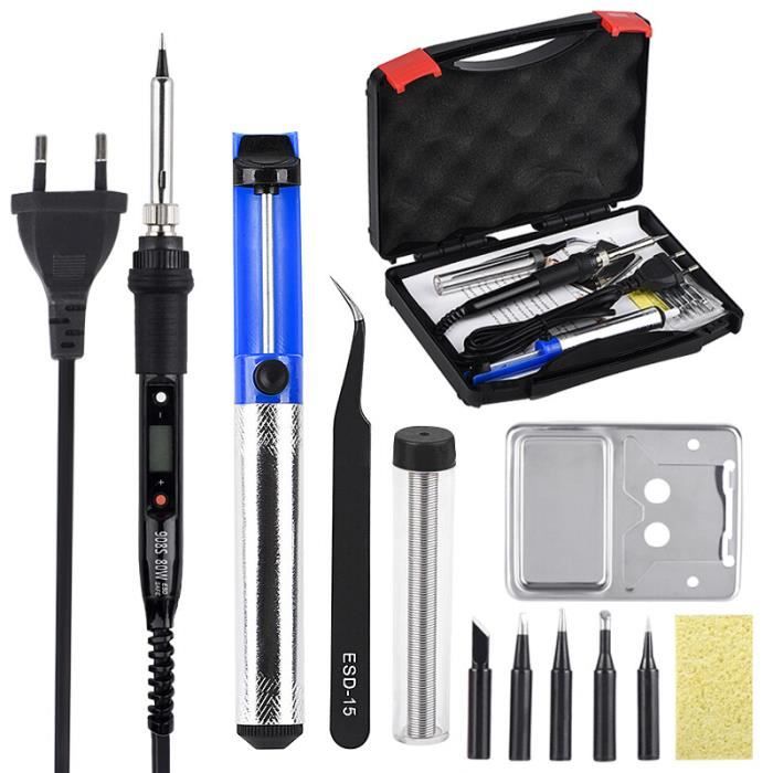 Poste a souder,Fer à souder électrique LCD,température réglable,220V 80W,kit de fer à souder ...