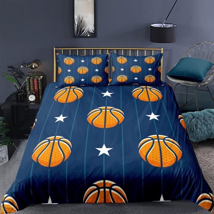 Parure De Lit Basketball 200X200 Cm 2 Personnes 3 Pièces Ultra Doux 3D ...