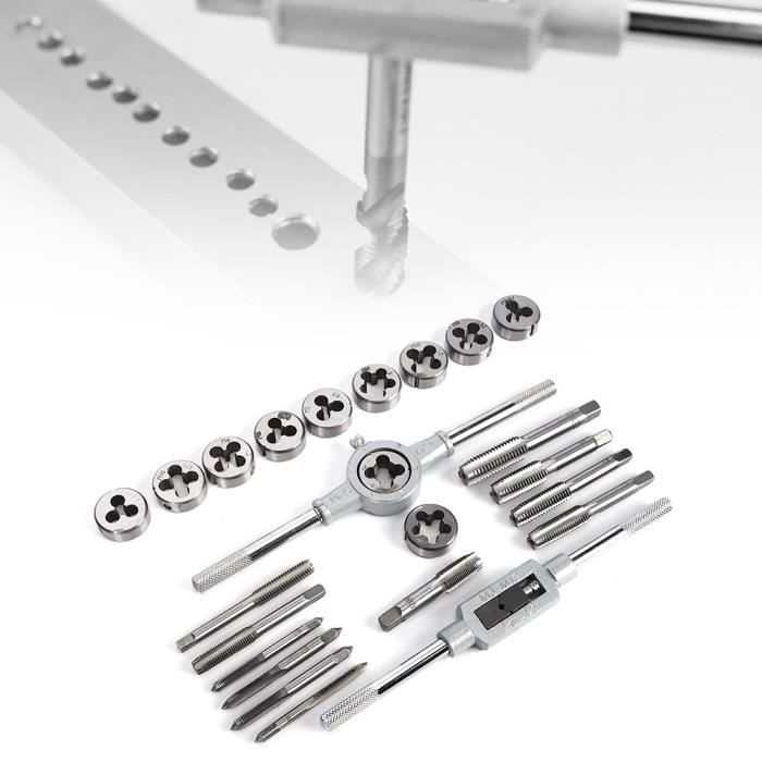 Cikonielf Jeu de tarauds et filières filetés Ensemble de tarauds et matrices, outil industriel ...