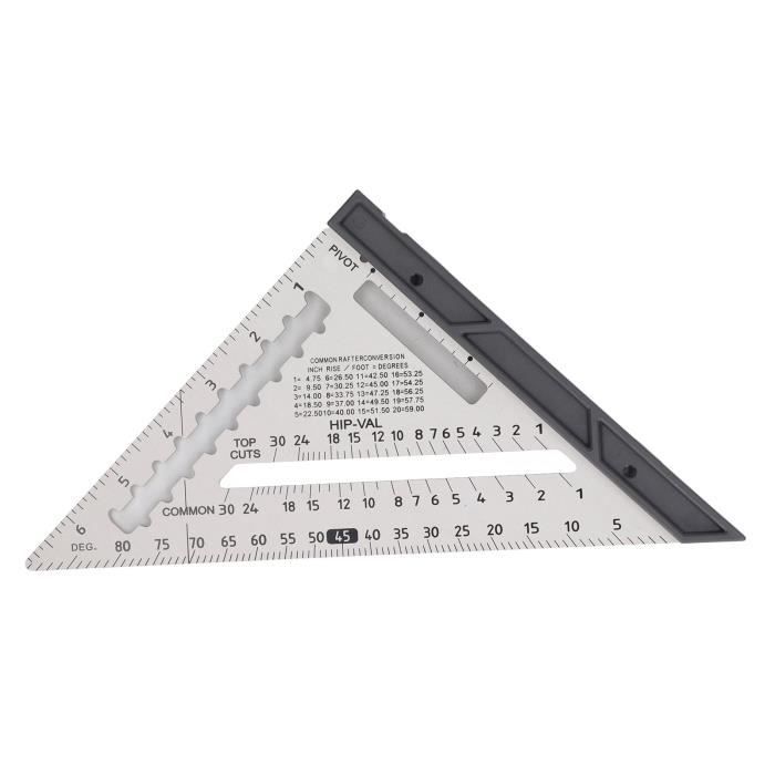 EJ.life carré de triangle Carré de chevron de 7 pouces avec règle ...