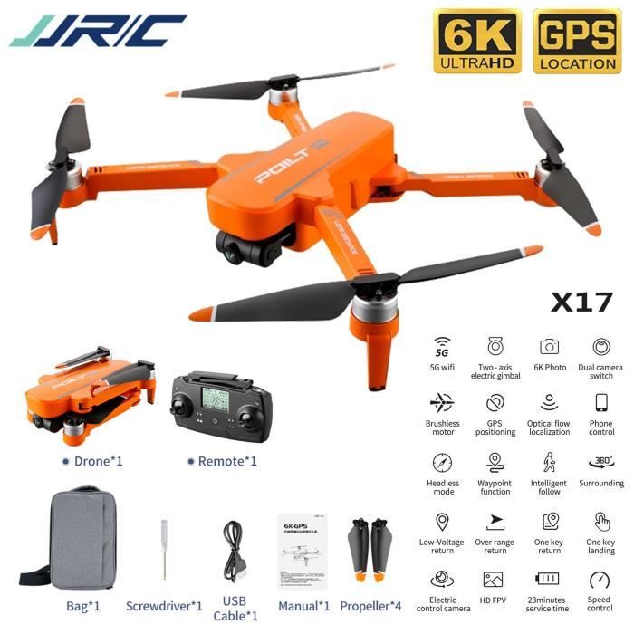 JJR-C X17 Dual HD Caméras Drone 5G WiFi 6K GPS Pliable Brushless Moteur RC Drone n9764 ...
