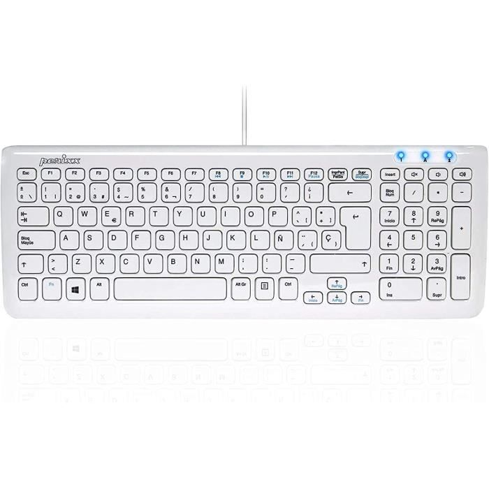 Clavier Chiclet Perixx PERIBOARD-208W avec cable, design compact et ...
