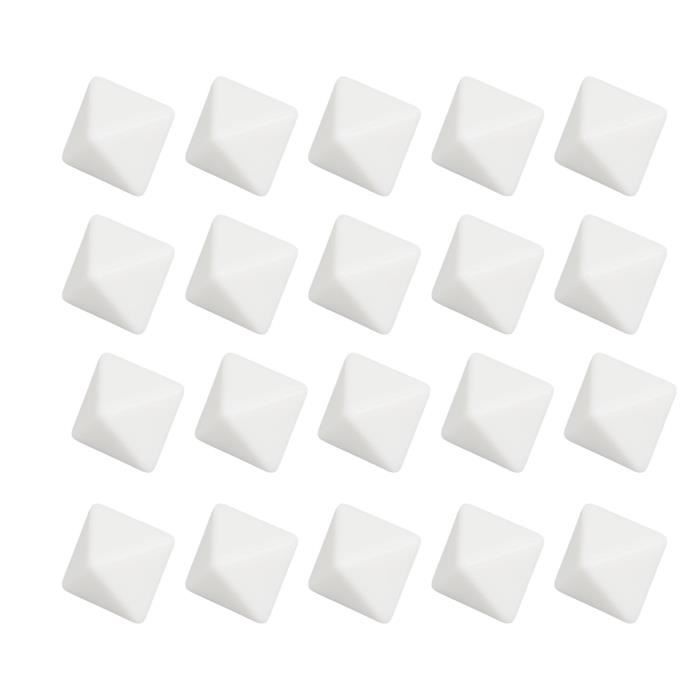 D8 Il dit 20 pièces dés à 8 faces en plastique blanc bricolage jeu de ...