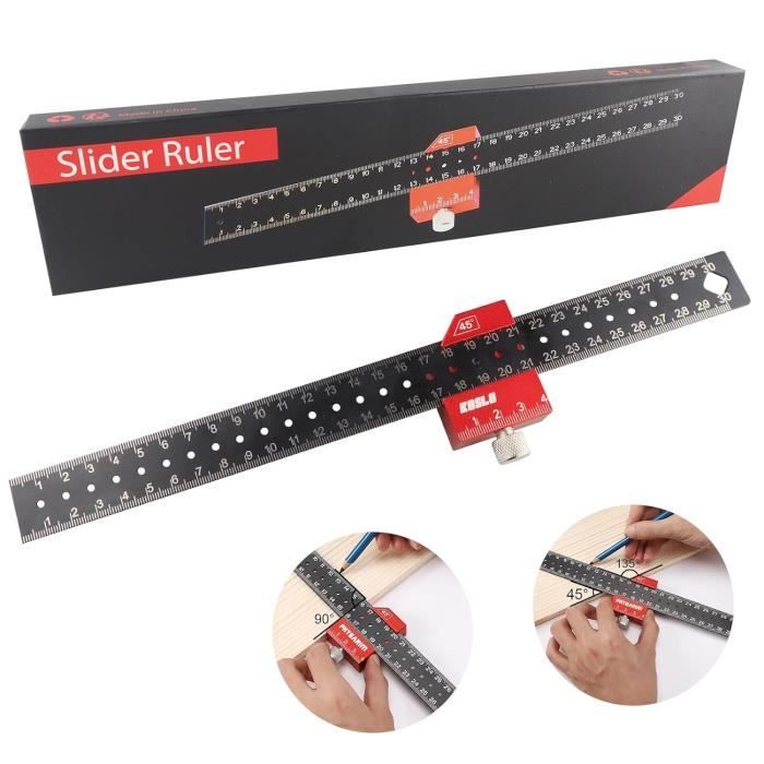 Règle de marquage, règle d'arrêt d'équerre de charpentier pour marquer 45°, 90° pour le travail ...