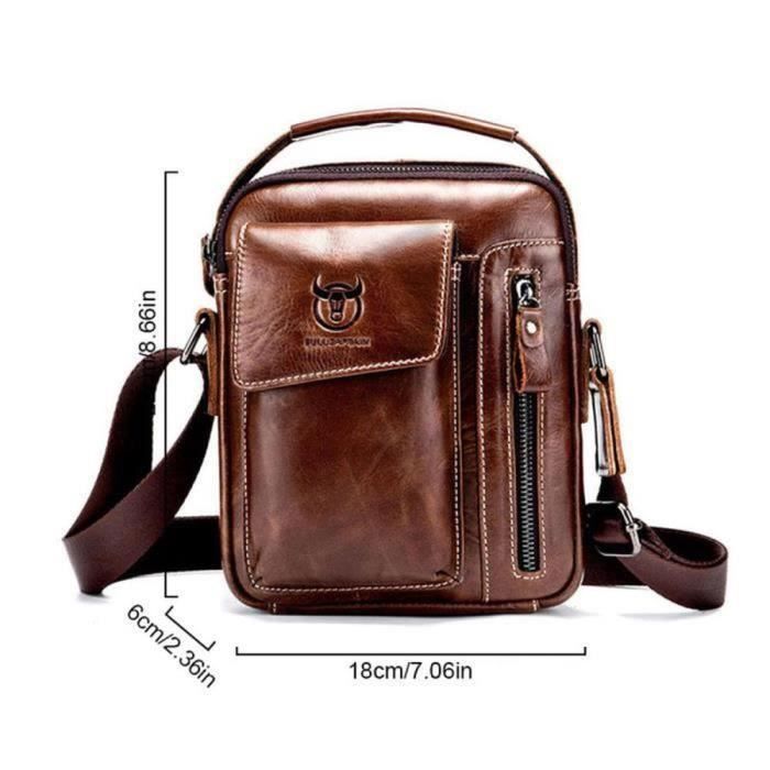 Swarey Sac Messager en Cuir Véritable pour Hommes Sacs à Bandoulière ...