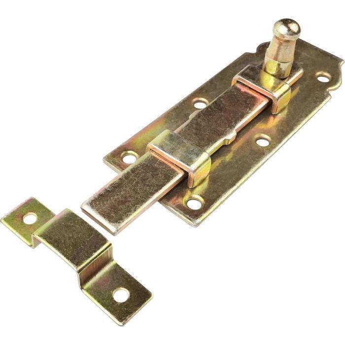 C58770 - Targette À Pêne Plat Avec Gâche 120 X 45 Mm - Verrou De Porte ...