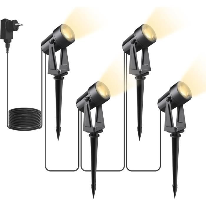 Spot Led Exterieur 4X3W, 14M Éclairage Led De Jardin, Spot Led À ...