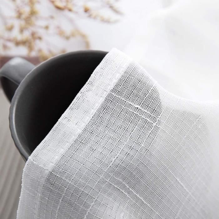Rideau Voilage Lin Voile Sheer Rideaux Lin Transparent Translucide ...