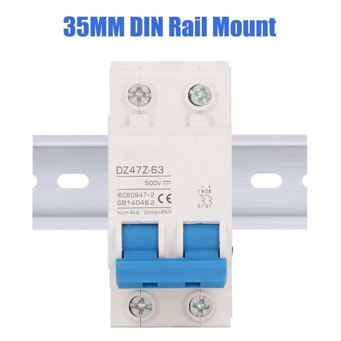 Disjoncteur Miniature Dc 2P 500V Mini Disjoncteur Domestique Pour Système Solaire Pv ...