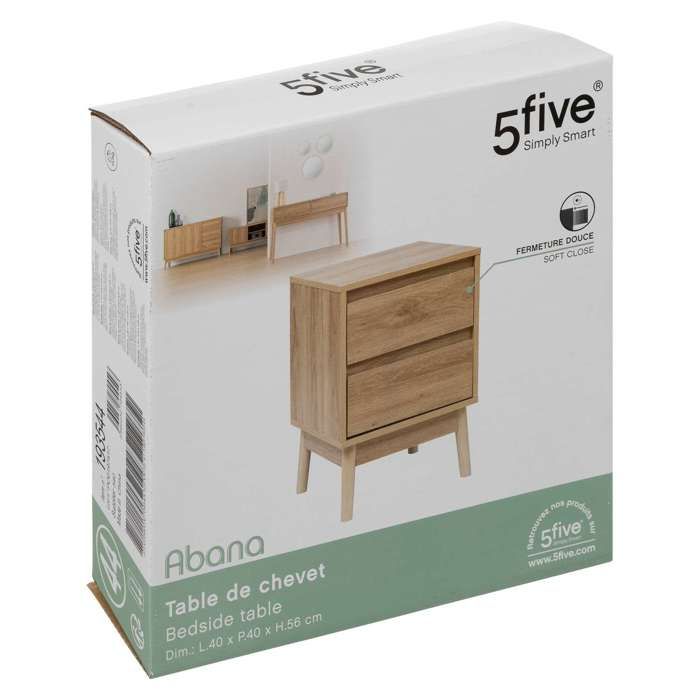 Five Simply Smart - Table de chevet 2 tiroirs Liam en bois - Marron ...