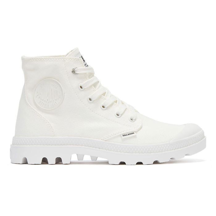 Palladium Pampa Hi Mono — Bottes femme hautes blanches en toile ...