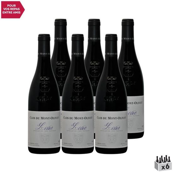 Lirac Rouge 2020 - Lot de 6x75cl - Clos du Mont-Olivet - Vin AOC Rouge ...